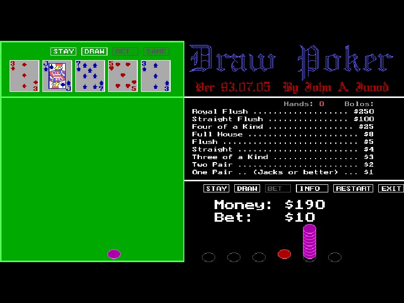 Play EGA Poker Unblocked At School - DOS Game
