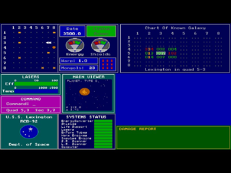 Play EGA Trek Unblocked At School - DOS Game